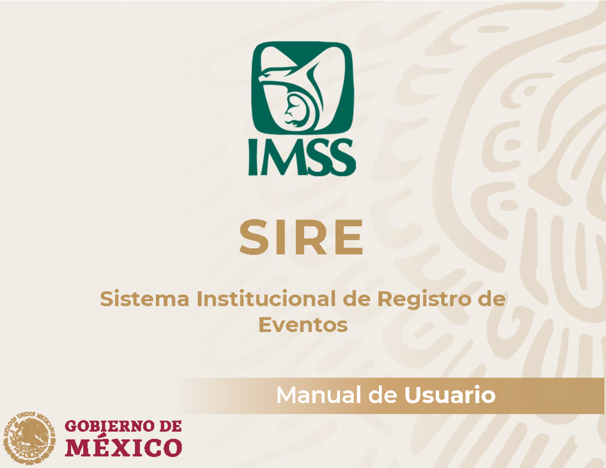 SIRE Manual - Sistema Institucional de Registro de Eventos SIRE Manual ...