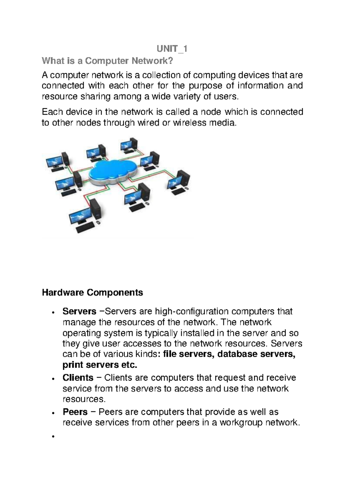 CN UNIT-I - Computer Networks UNIT-I notes - UNIT_ What is a Computer ...