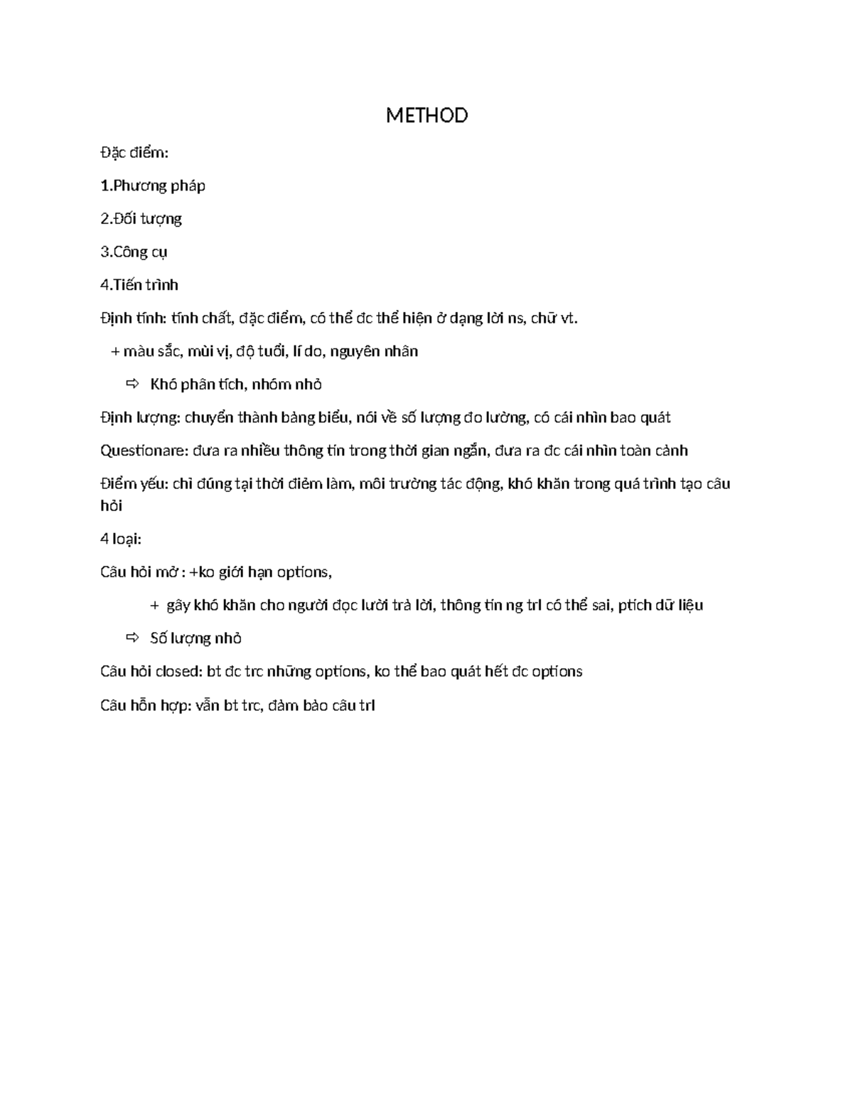 Method - gdfgdf - METHOD Đặc điểm: 1ương pháp 2.Đối tượng 3ông cụ 4ến ...