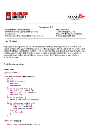 Computer science engneering - 17BCS - Studocu