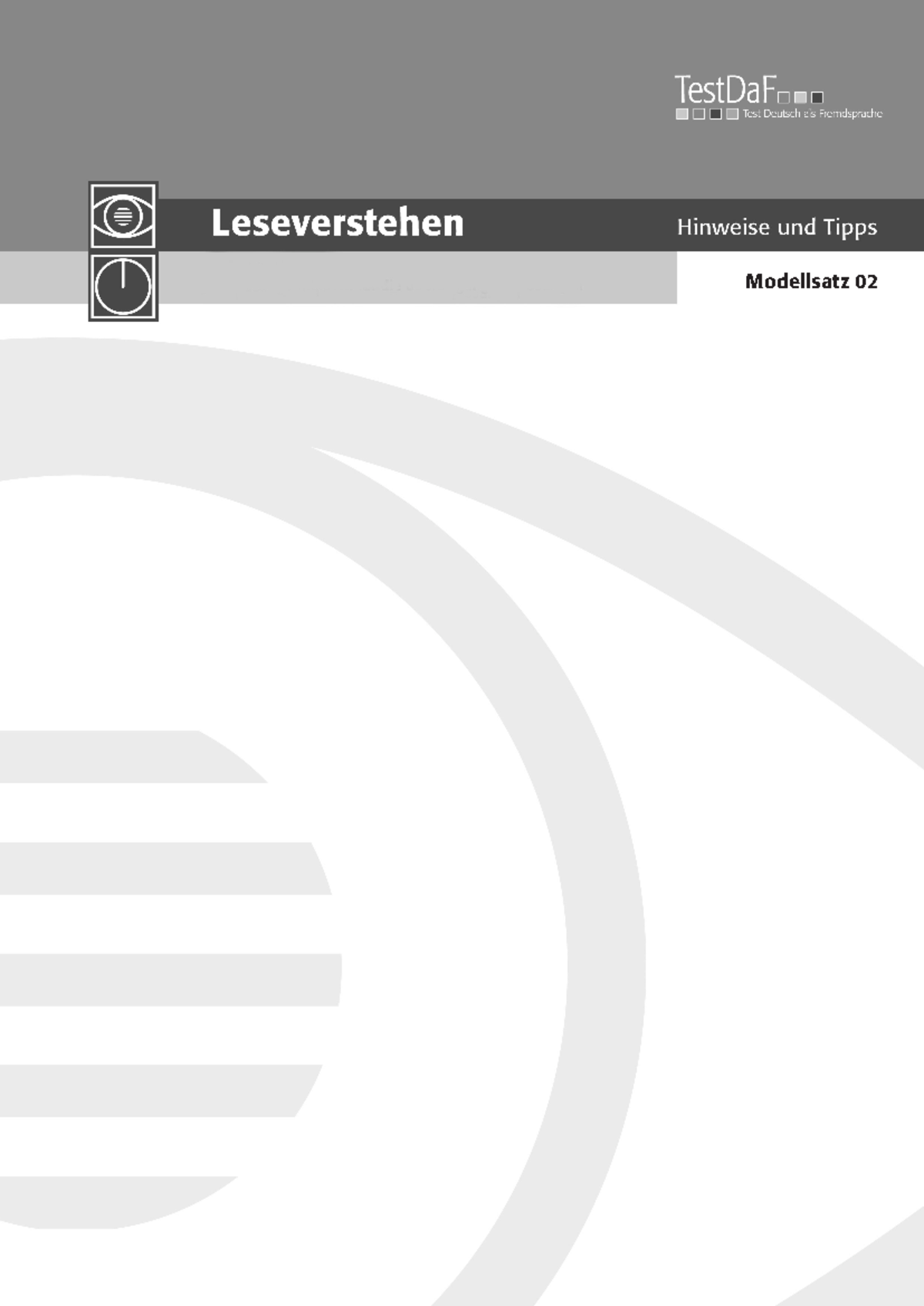 Testdaf-leseverstehen compress - Modellsatz Allgemeines zum ...