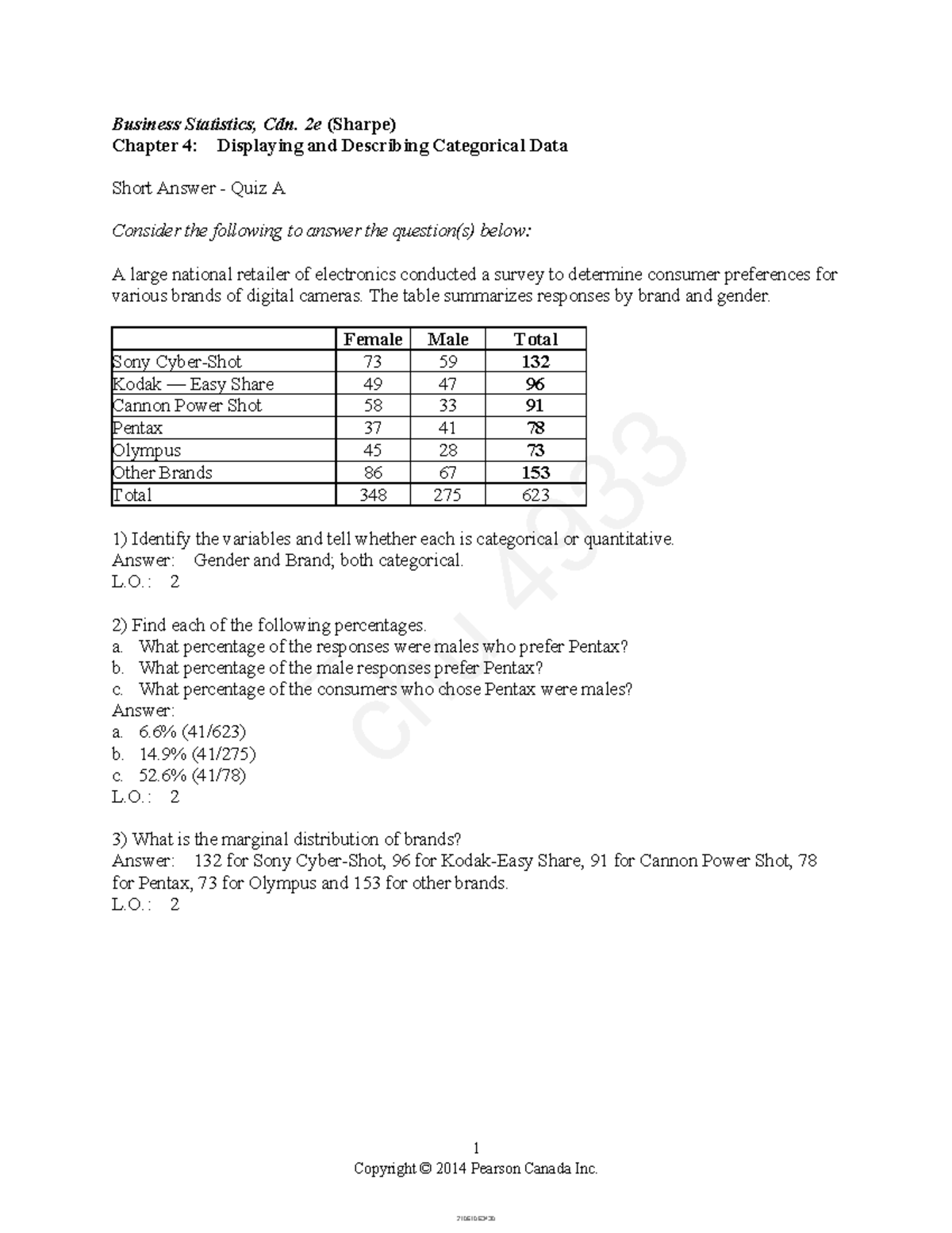 Chapter 4 Mid-term test bank practice - 1 Copyright © 2014 Pearson ...