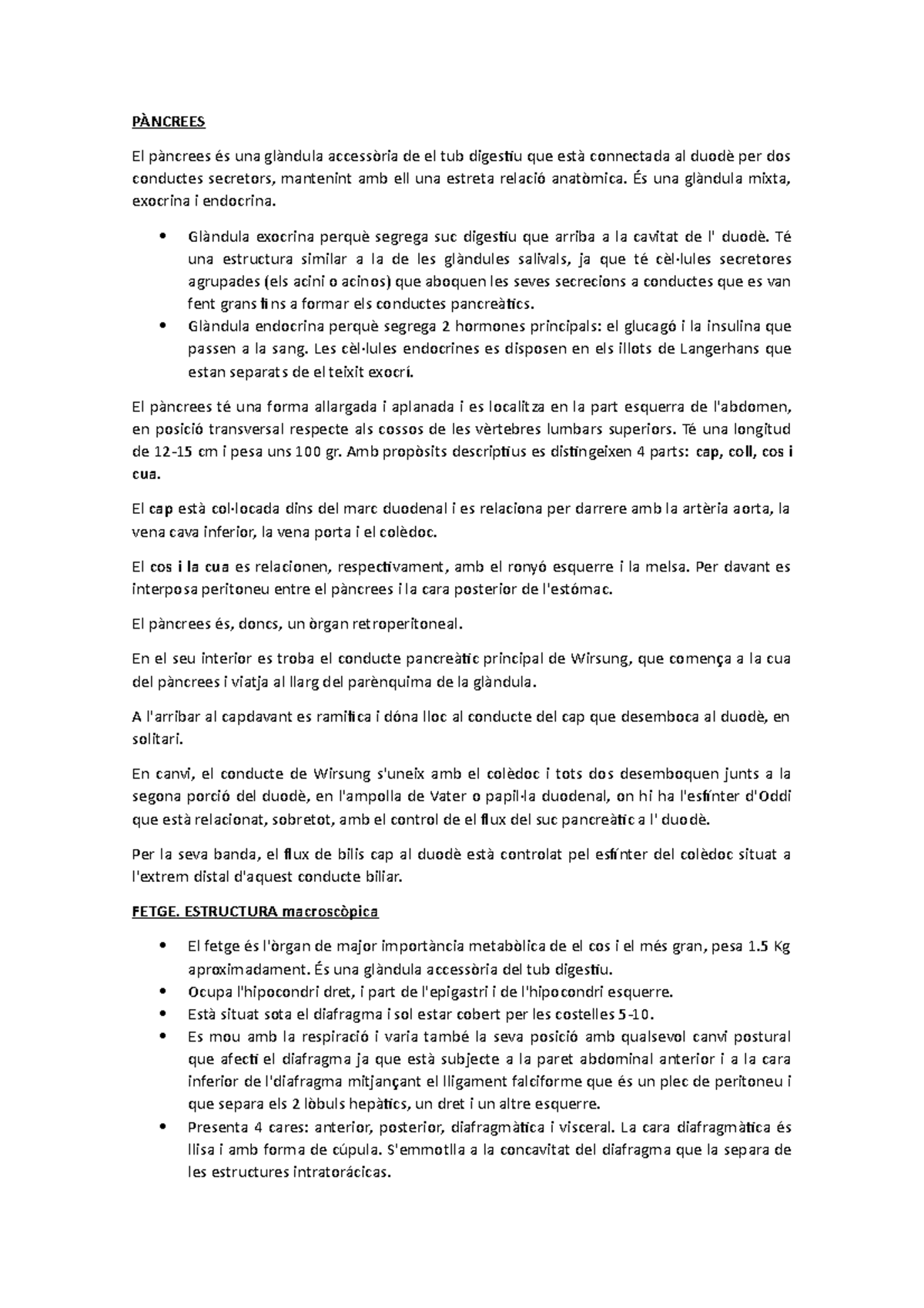 Pancrees-final - apuntes pàncreas anatomia digestivo - PÀNCREES El ...