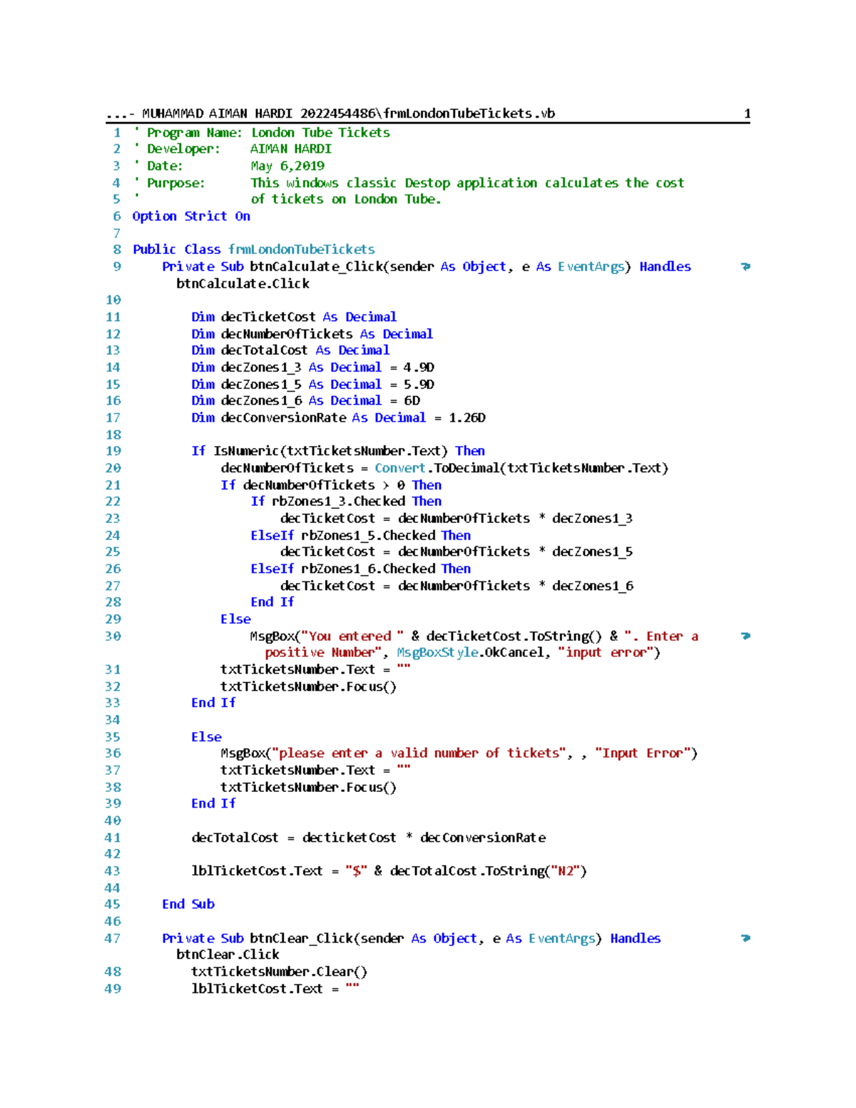 Coding list london tube - ...- MUHAMMAD AIMAN HARDI 2022454486 ...