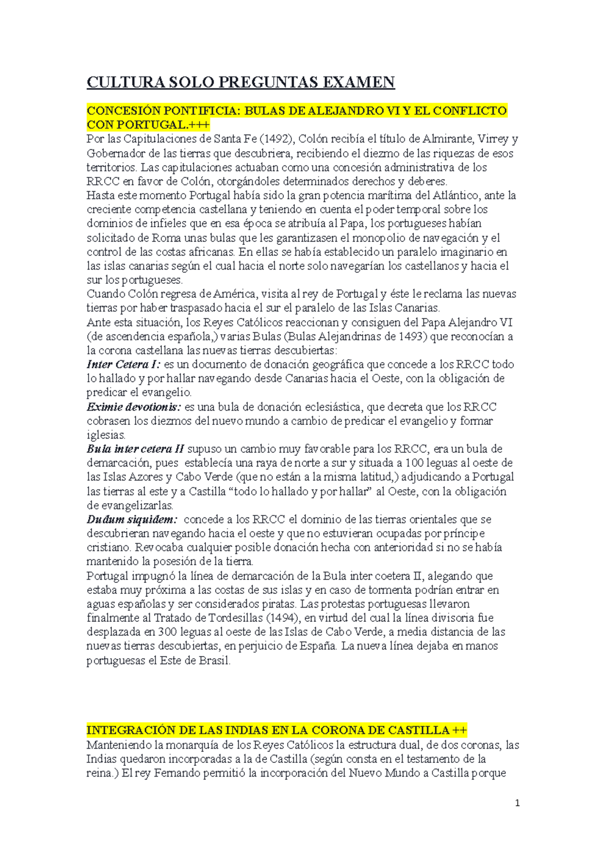 Preguntas de exámenes resueltas Cultura Europea en España - CULTURA ...