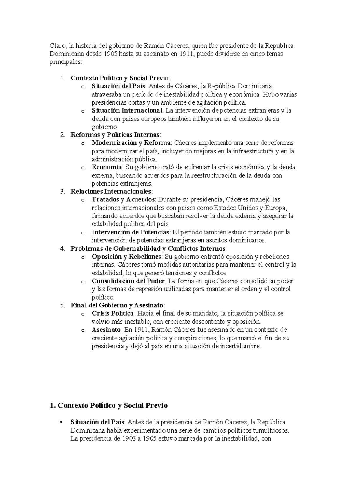 Claro - Gobierno de Ramón Cáceres - Claro, la historia del gobierno de ...