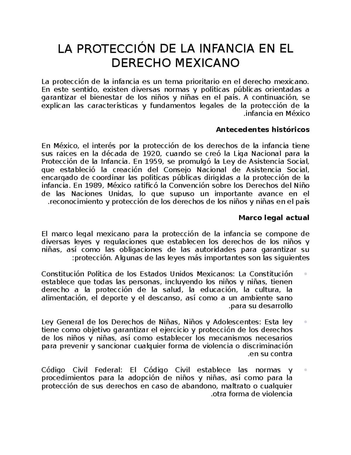 La protección de la infancia en el derecho mexicano - LA PROTECCIÓN DE ...