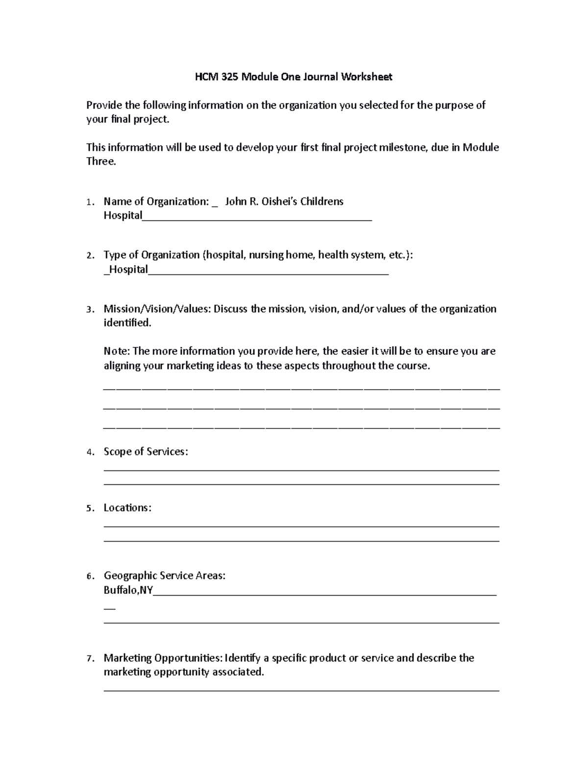 HCM 325 Module One Journal Worksheet - HCM 325 Module One Journal ...