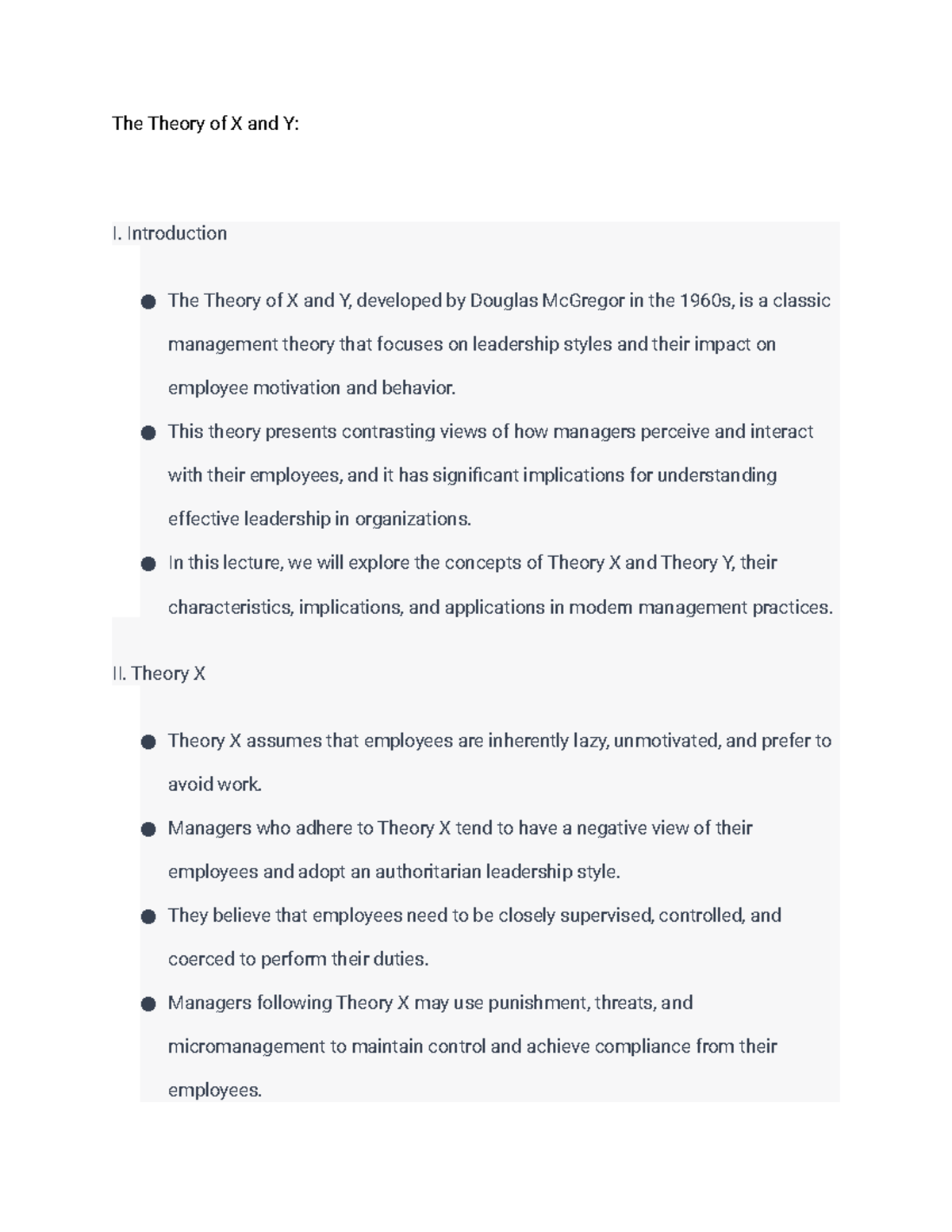 Theory X Leadership Styles