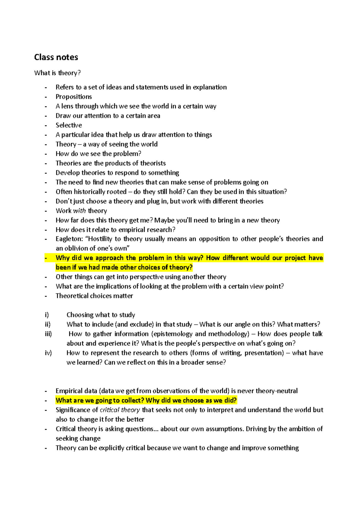 Class 7 Theory and Different Uses of Theory - Class notes What is ...