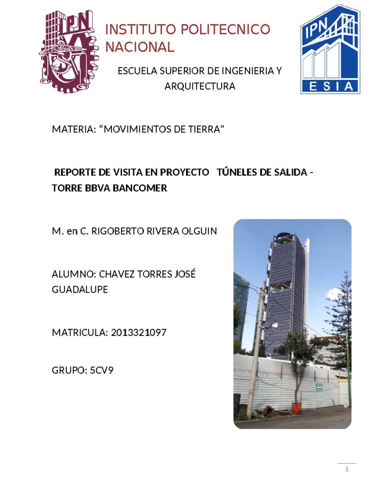 Reporte practica - Uujjjjj - INSTITUTO POLITECNICO NACIONAL ESCUELA ...