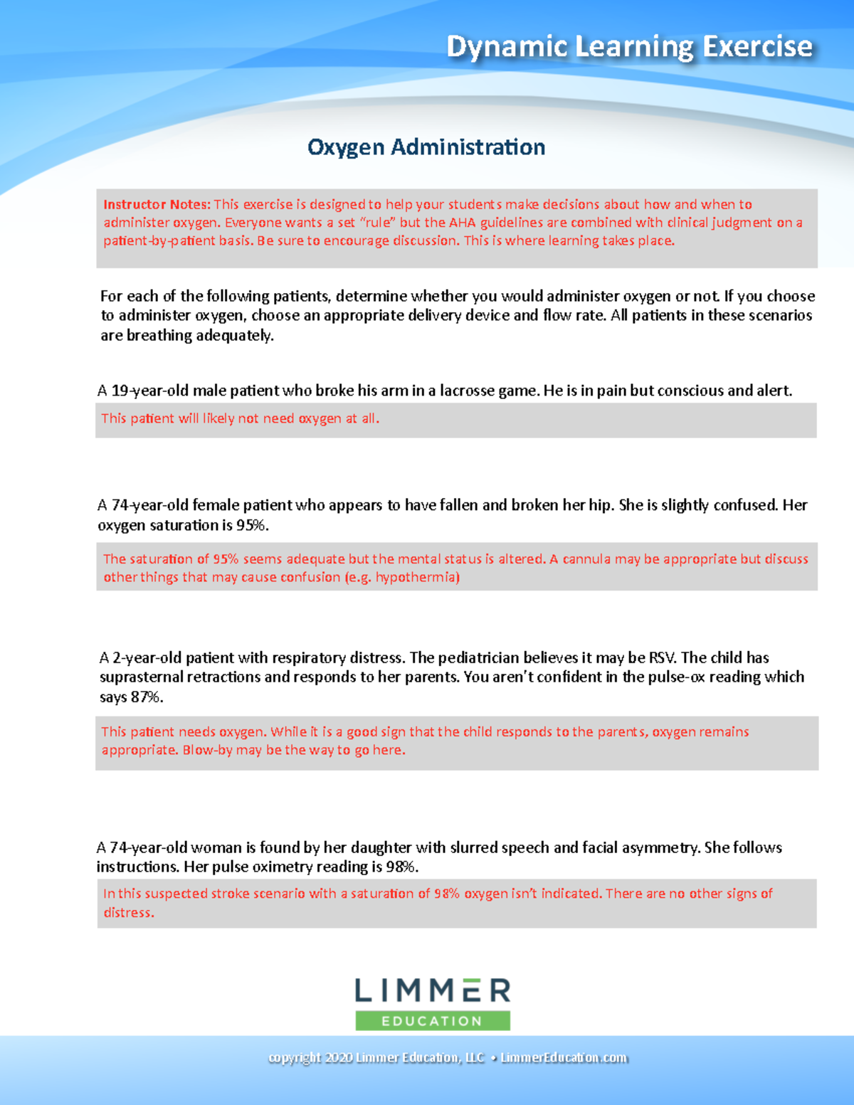 Oxygen-Administration - for the EMS Classroom Dynamic Learning Exercise ...