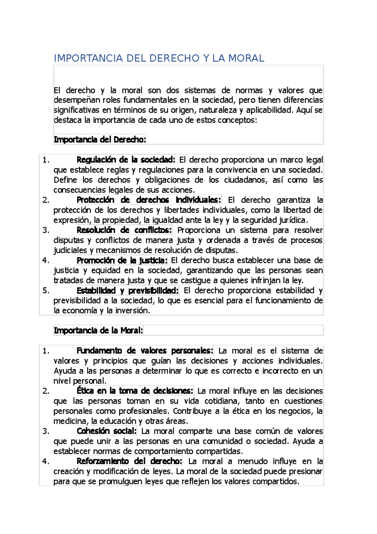Importancia DEL Derecho Y LA Moral - IMPORTANCIA DEL DERECHO Y LA MORAL El derecho y la moral ...