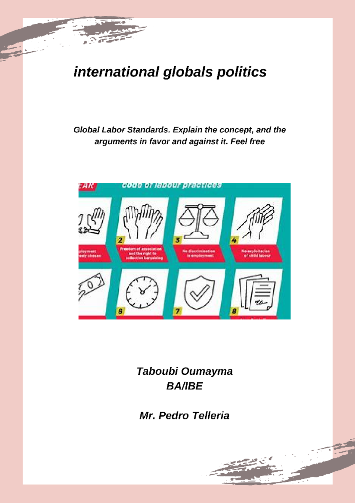 Global Labor Standards - International Political Economy - Studocu
