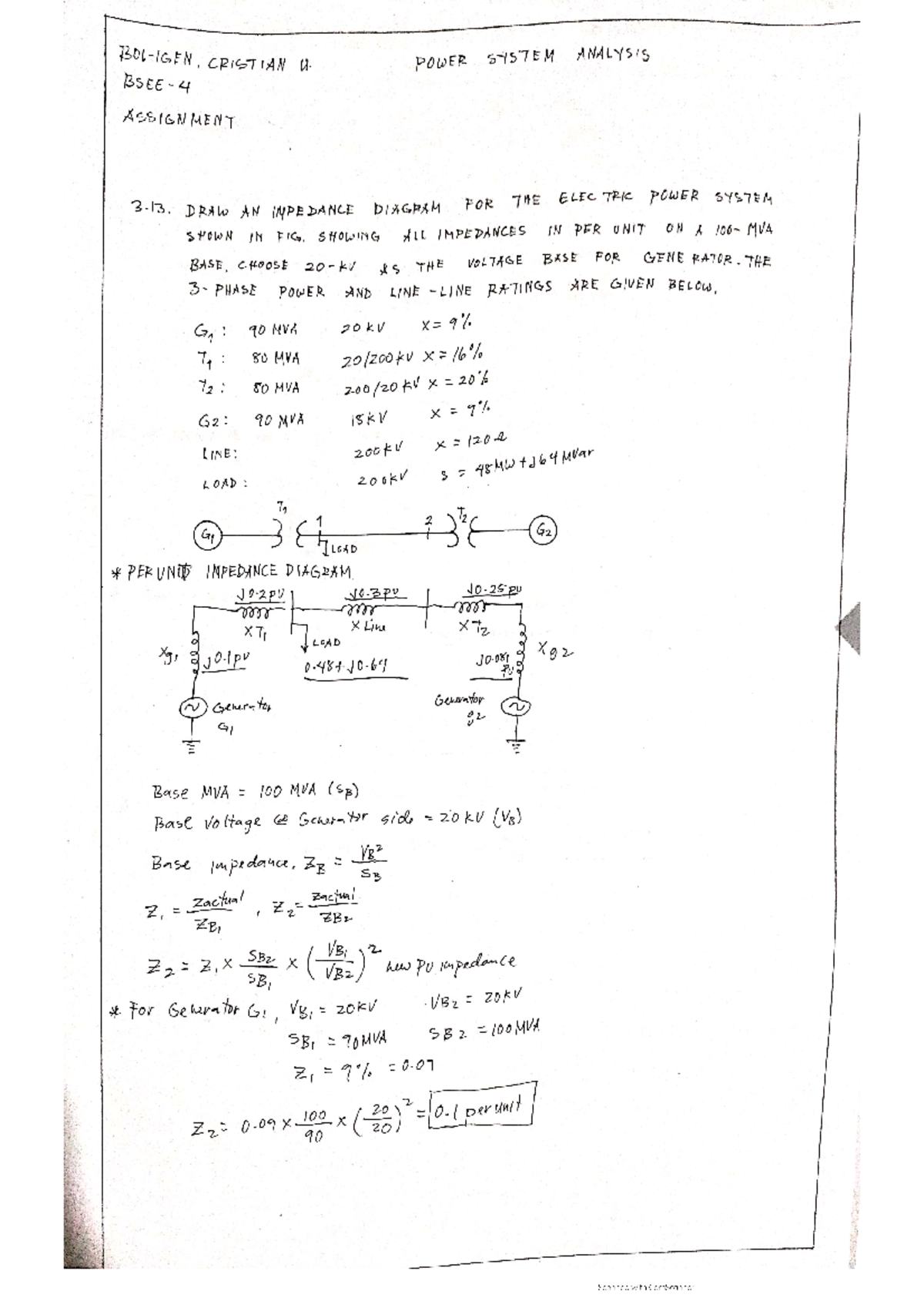Power system 3 - Answers - Electrical Engineering - NVSU - Studocu