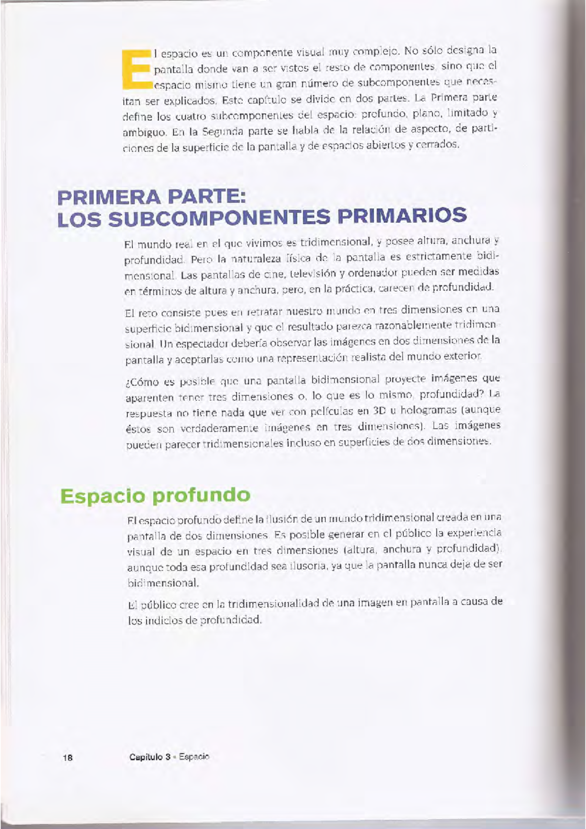 Block, B. 2008 Narrativa Visual Cap. 3 Espacio - Lenguaje y sociedad - Studocu