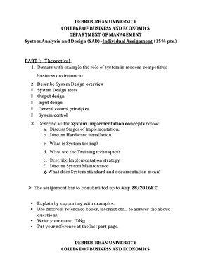 Exit exam model questions 2015 - WOLDIA UNIVERSITY SCHOOL OF VETERINARY ...