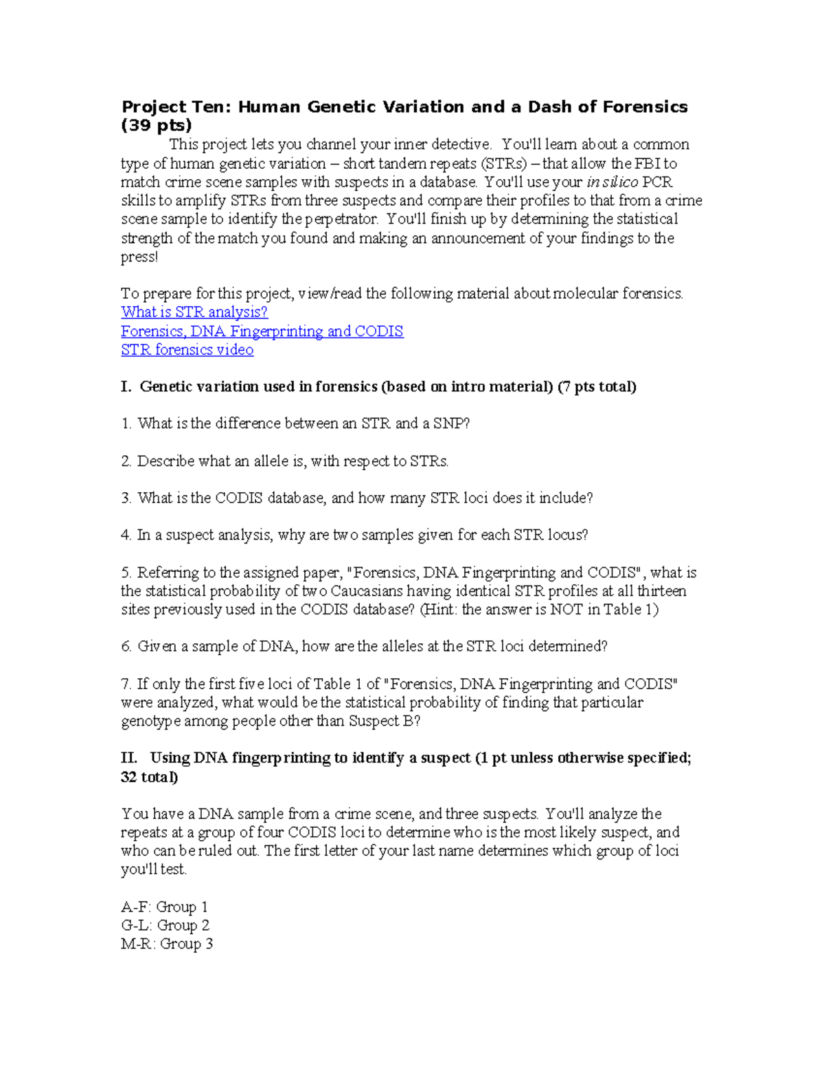 10 Proj - spring 2024 project 10 for genetics and molecular biology ...