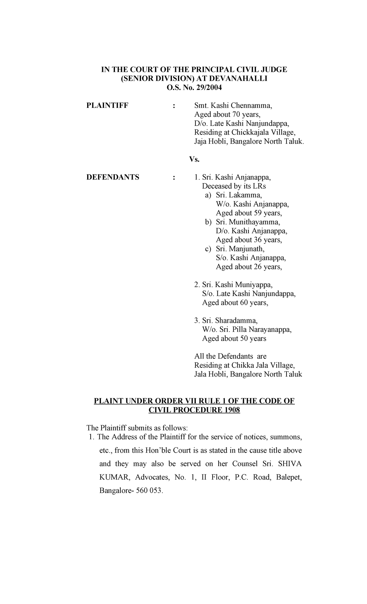 Original petition - Law - IN THE COURT OF THE PRINCIPAL CIVIL JUDGE ...