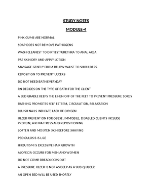 PSW EXAM MODULE 6 - MODULE 6 NOTES The care plan states that you are to ...