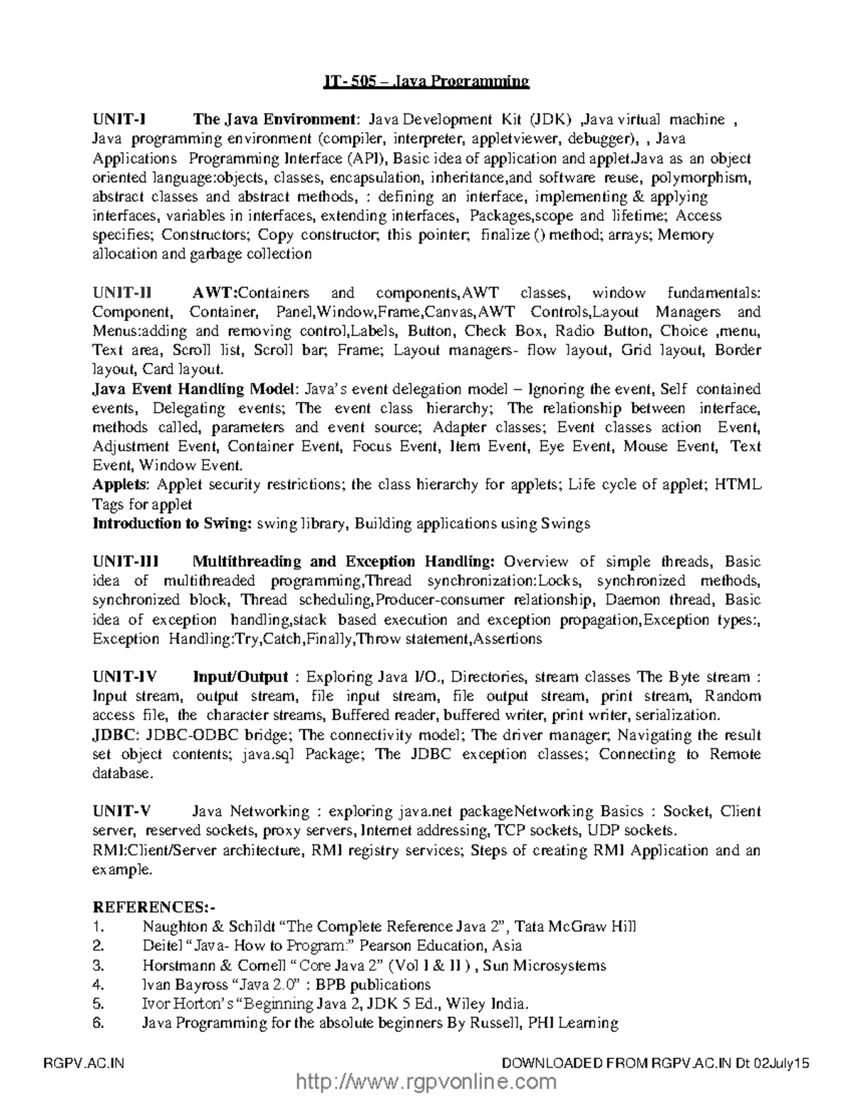 It 505 Java Programming It 505 Java Programming Unit I The Java 1581