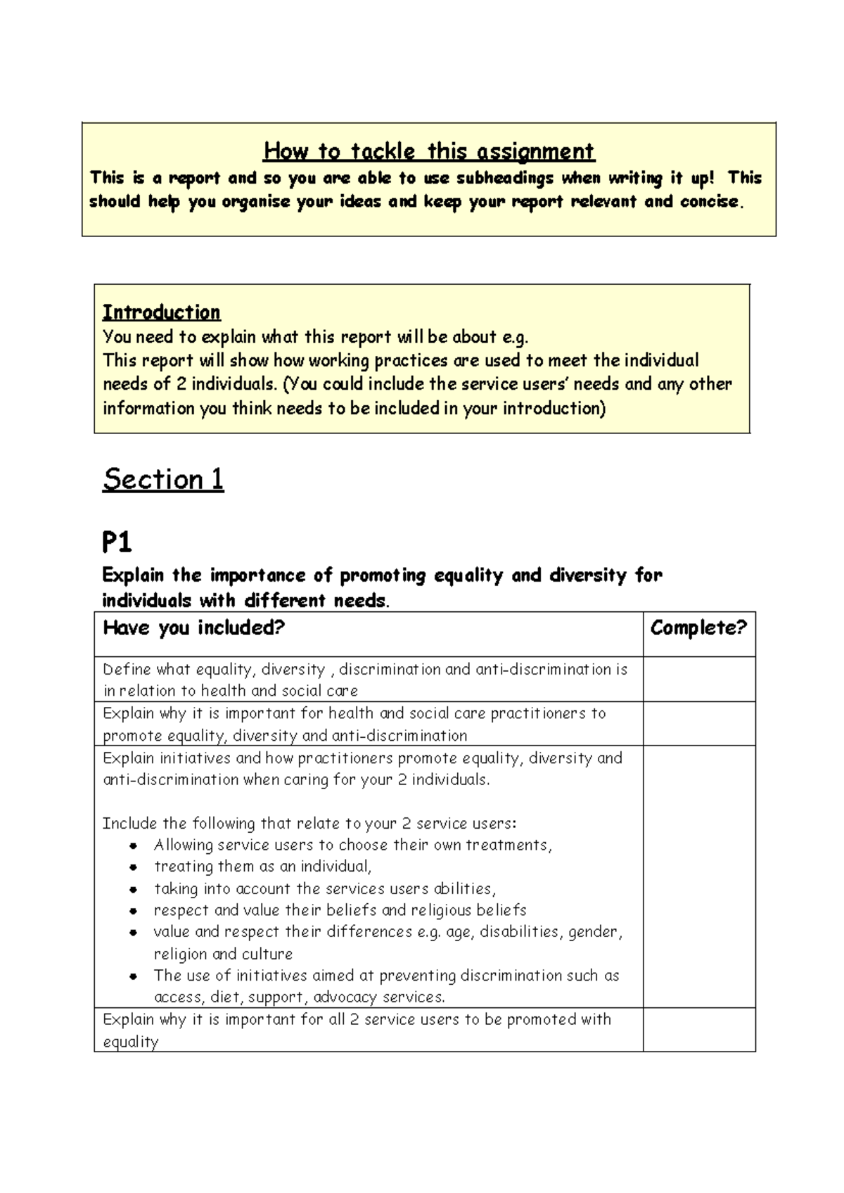 LAA Checklist - How to tackle this assignment This is a report and so ...