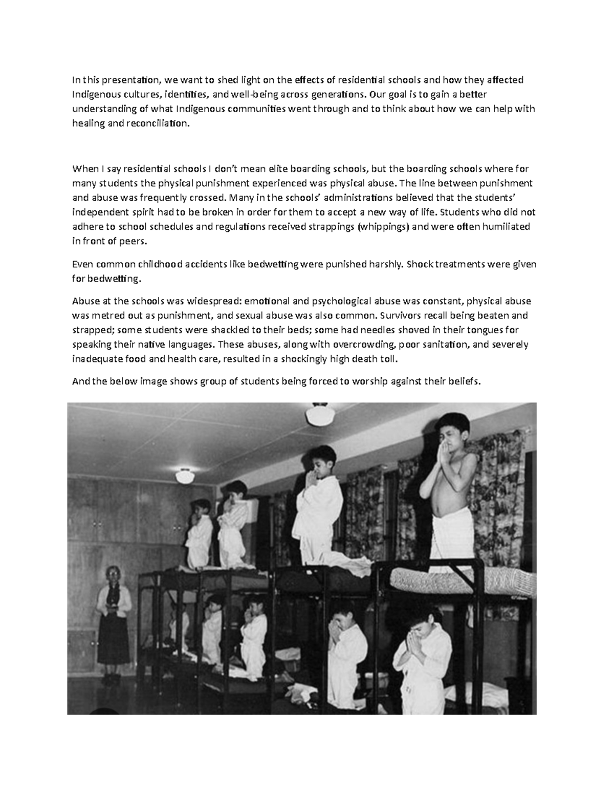 INDIGENIOUS PEOPLE PRESENTATION - In this presentation, we want to shed ...