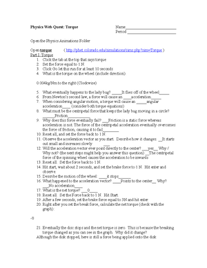 PHET Ramp (Complete) - Lab - Forces Virtual Lab: Go to - Studocu