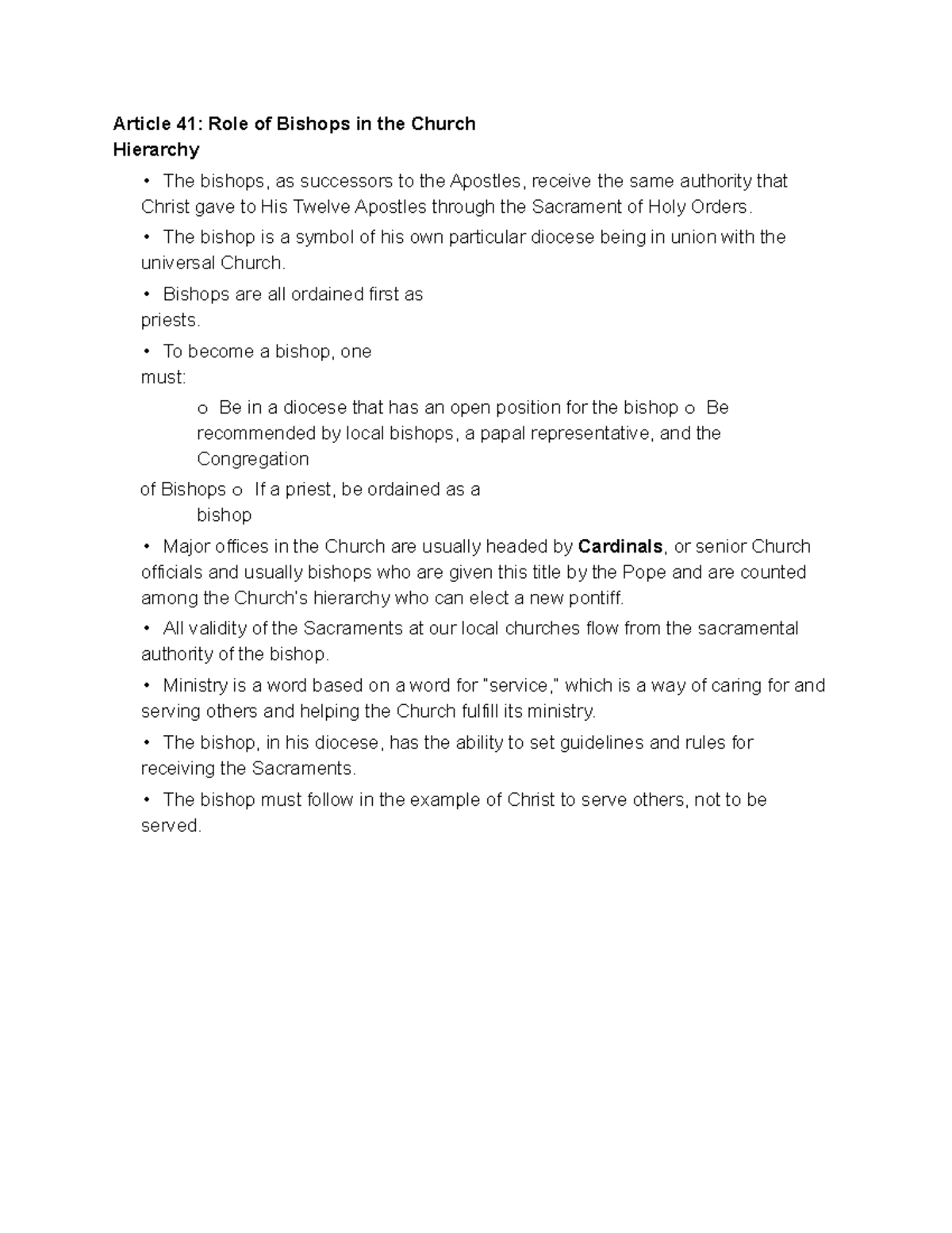 Article 41 These Are My Notes My Notes Are Based Of Off My Professor