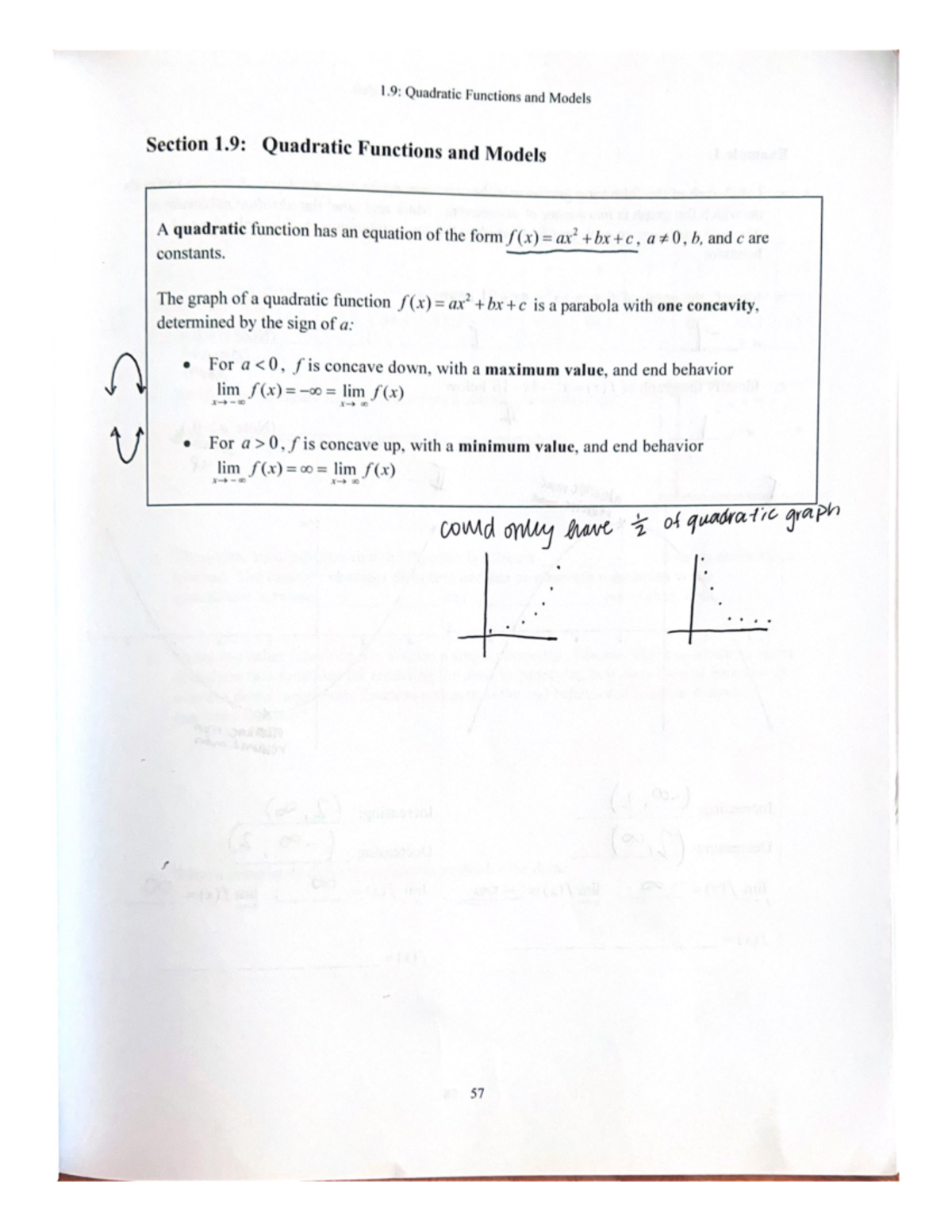 1.9 Quadratic Functions and Models - MATH1020 - Studocu