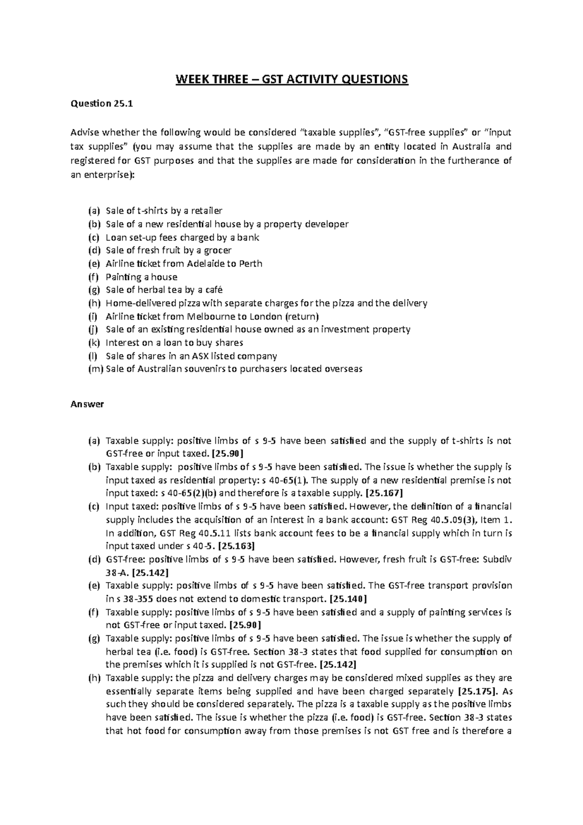 Week 3 GST Activity Solutions - WEEK THREE – GST ACTIVITY QUESTIONS ...
