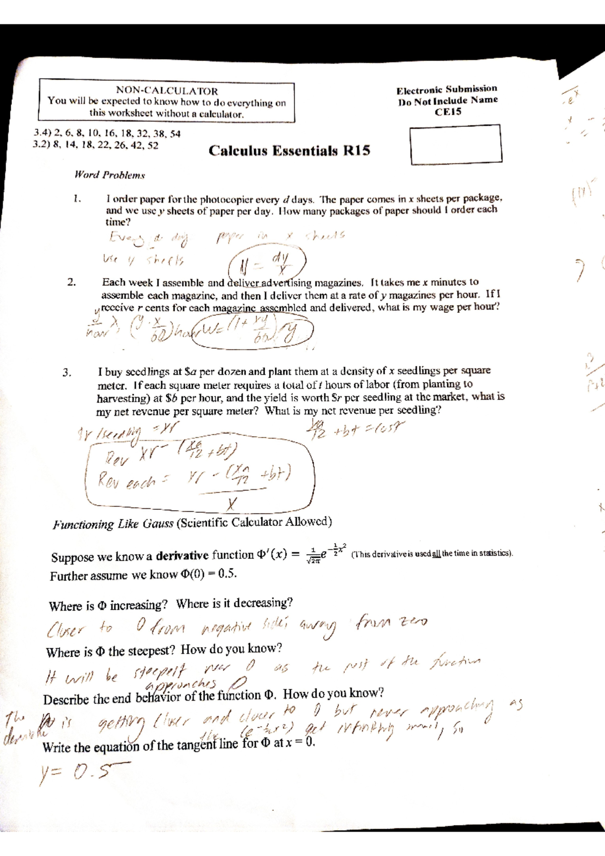 BC Homework 15 - Worksheet of answers to problems - Electronic ...