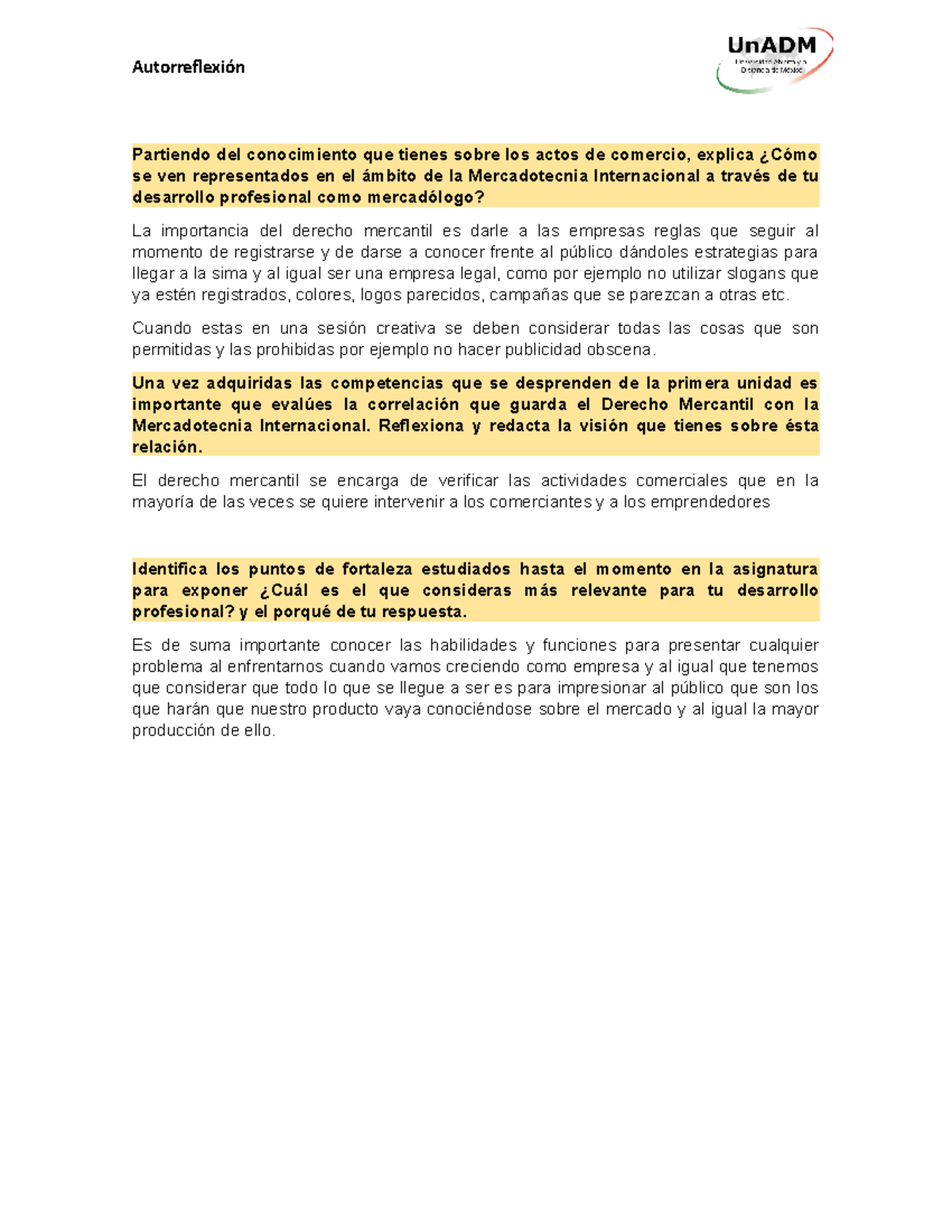 AUTORREFLEXIÓN FINAL DE BLOQUE 1 - Autorreflexión Partiendo del ...