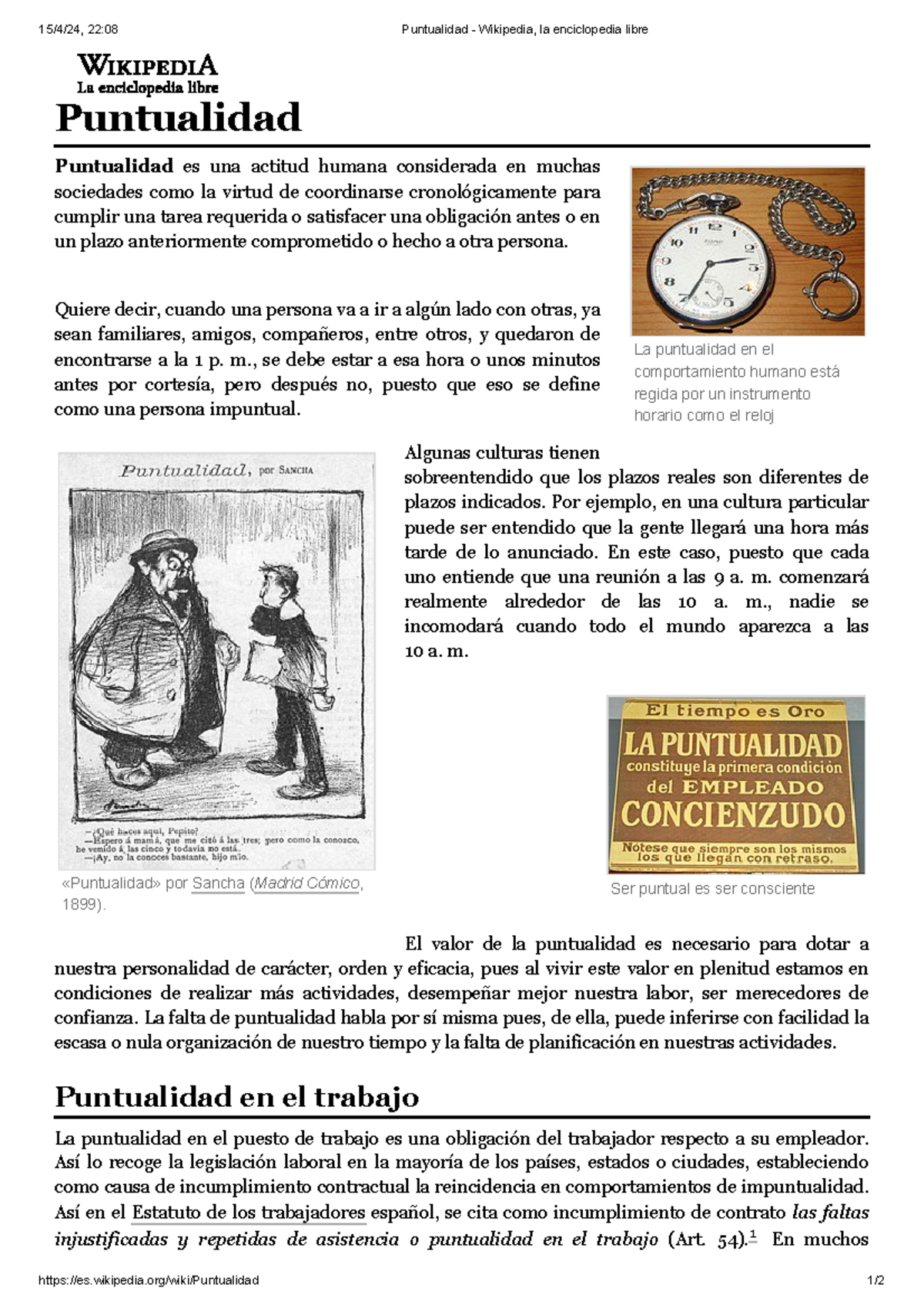 Puntualidad - Wikipedia, la enciclopedia libre - wikipedia/wiki ...