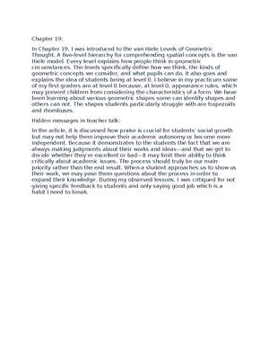 Session 8 prep - Reading and questions - In the beginning of the lesson, she specifies that the ...