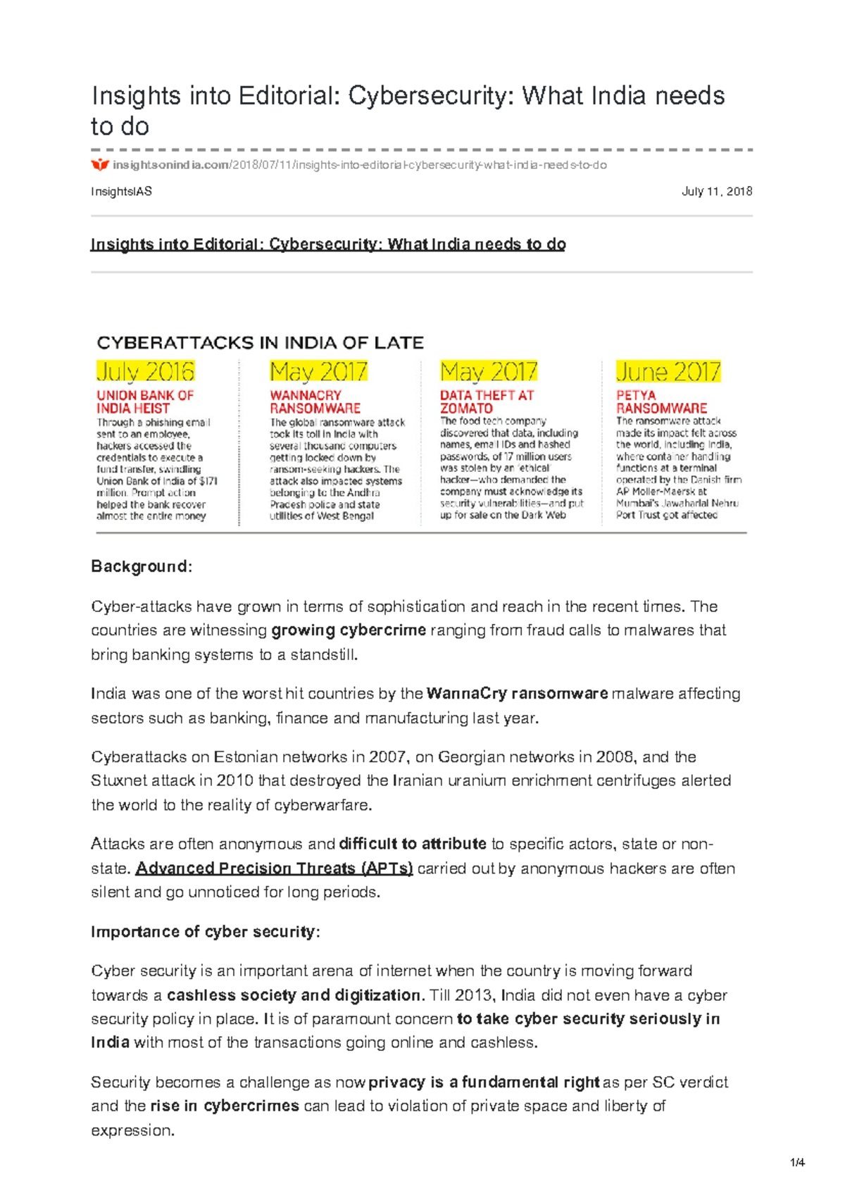 Insightsonindia.com-Insights into Editorial Cybersecurity What India ...