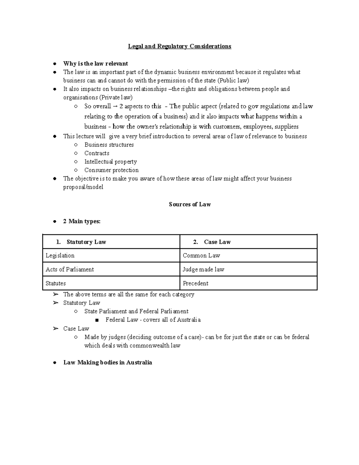 Week 6 Lecture Notes - Legal and Regulatory Considerations Why is the ...