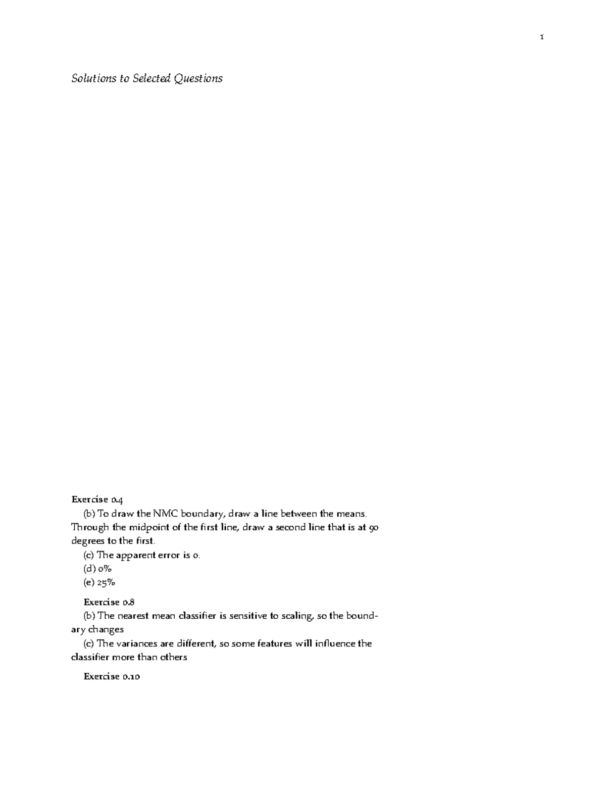 Practical Pattern Recognition Practical Answers 1 Solutions To Selected Questions Exercise 0