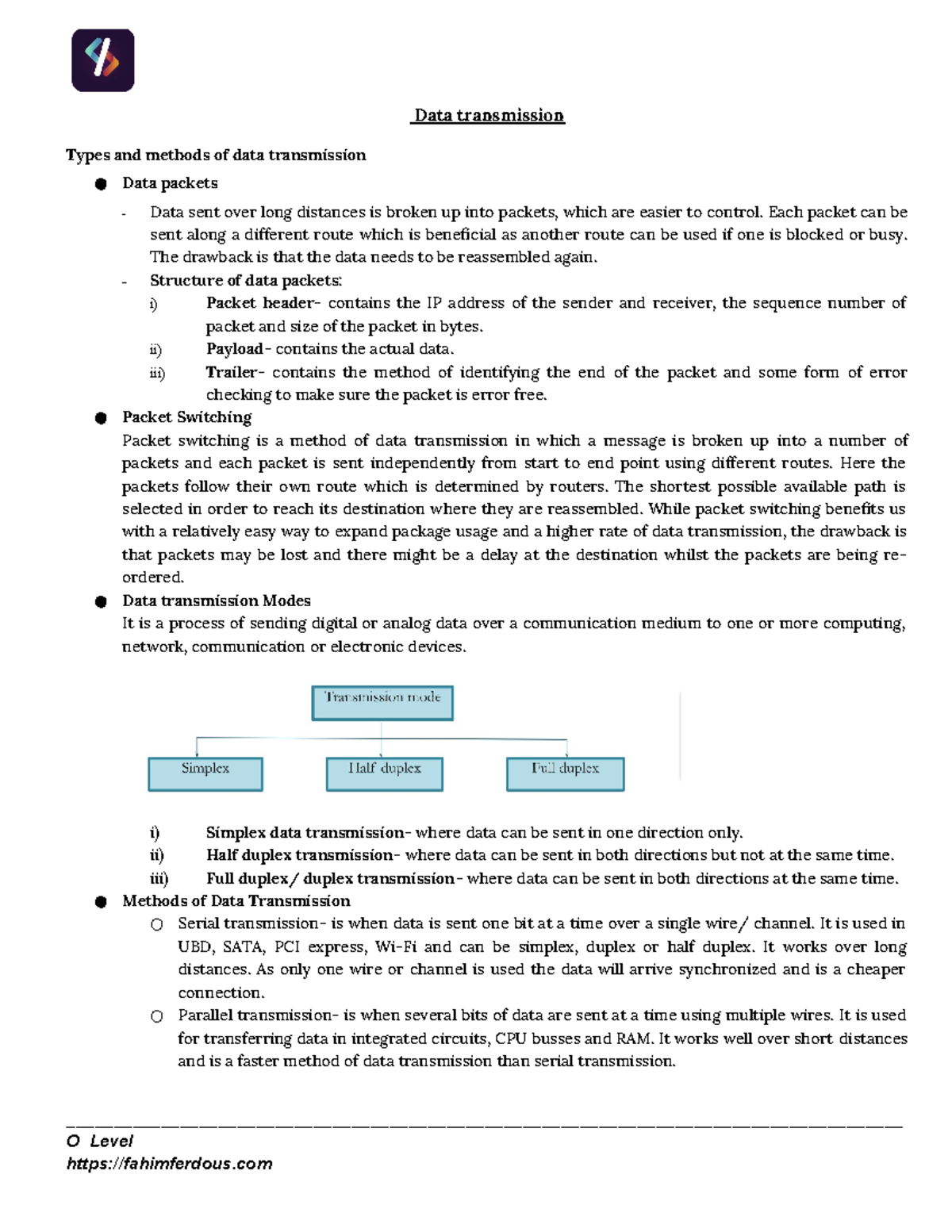 Data-transmission - Data transmission Types and methods of data ...