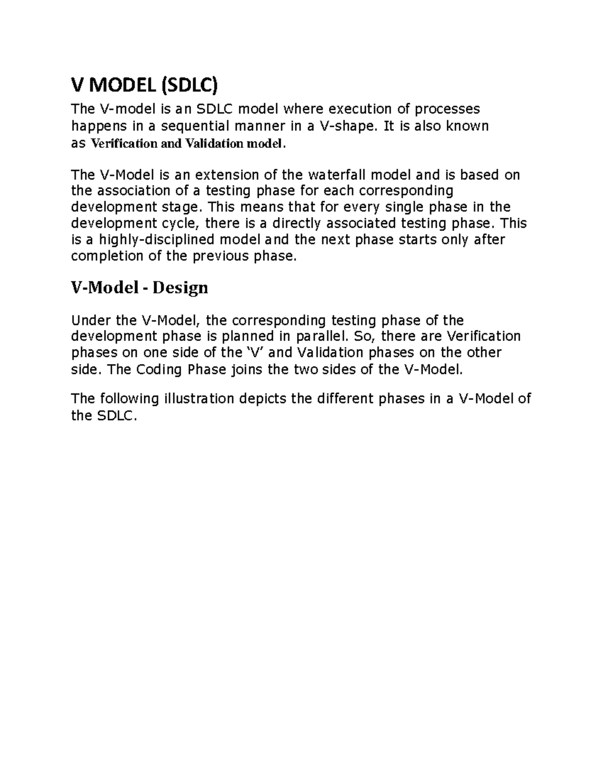 V Model-1 - V MODEL (SDLC) The V-model is an SDLC model where execution ...