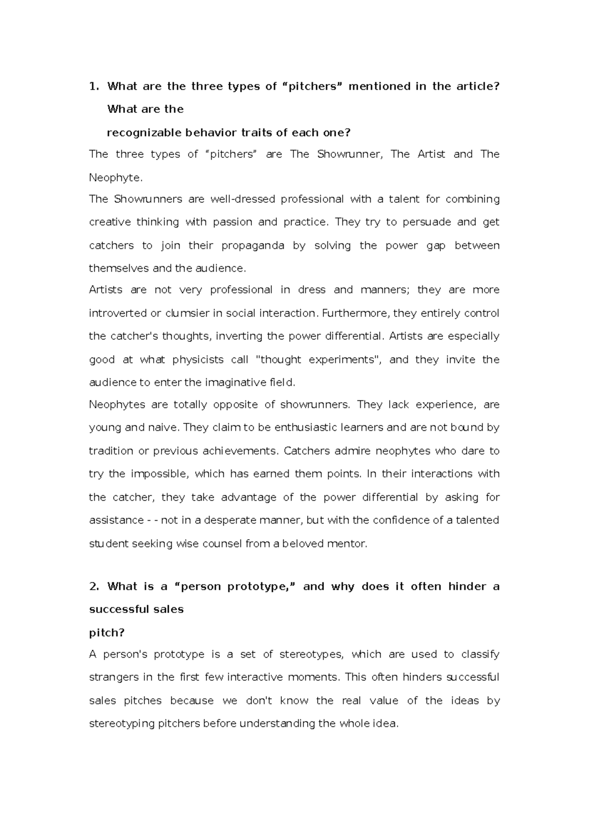 Case study 2 - answer question by article - What are the three types of ...