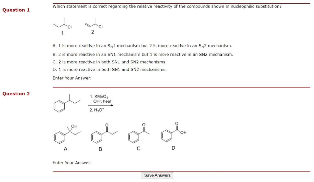 Pre Class Quiz 11 (Without Answers) - CHE 322 - Studocu