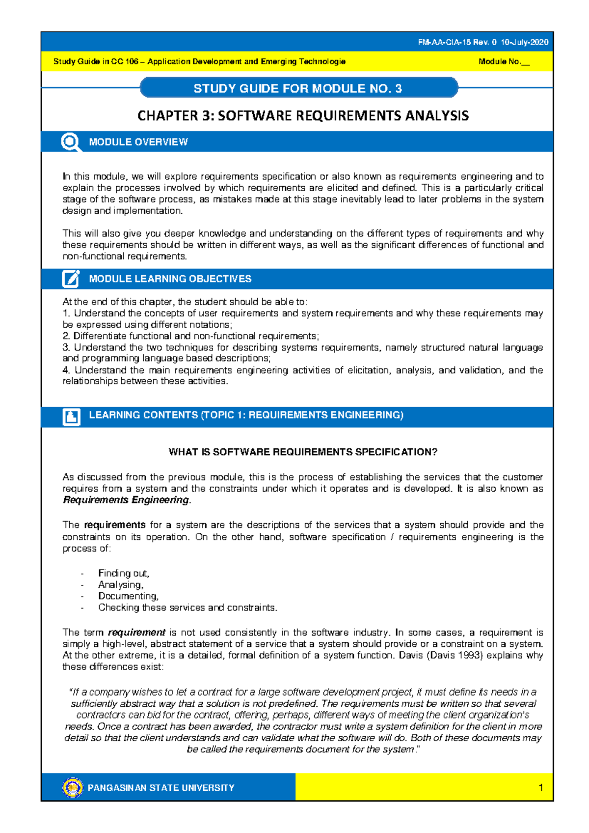 CC106 Study-Guide 3 - Emerging technologies - PANGASINAN STATE ...