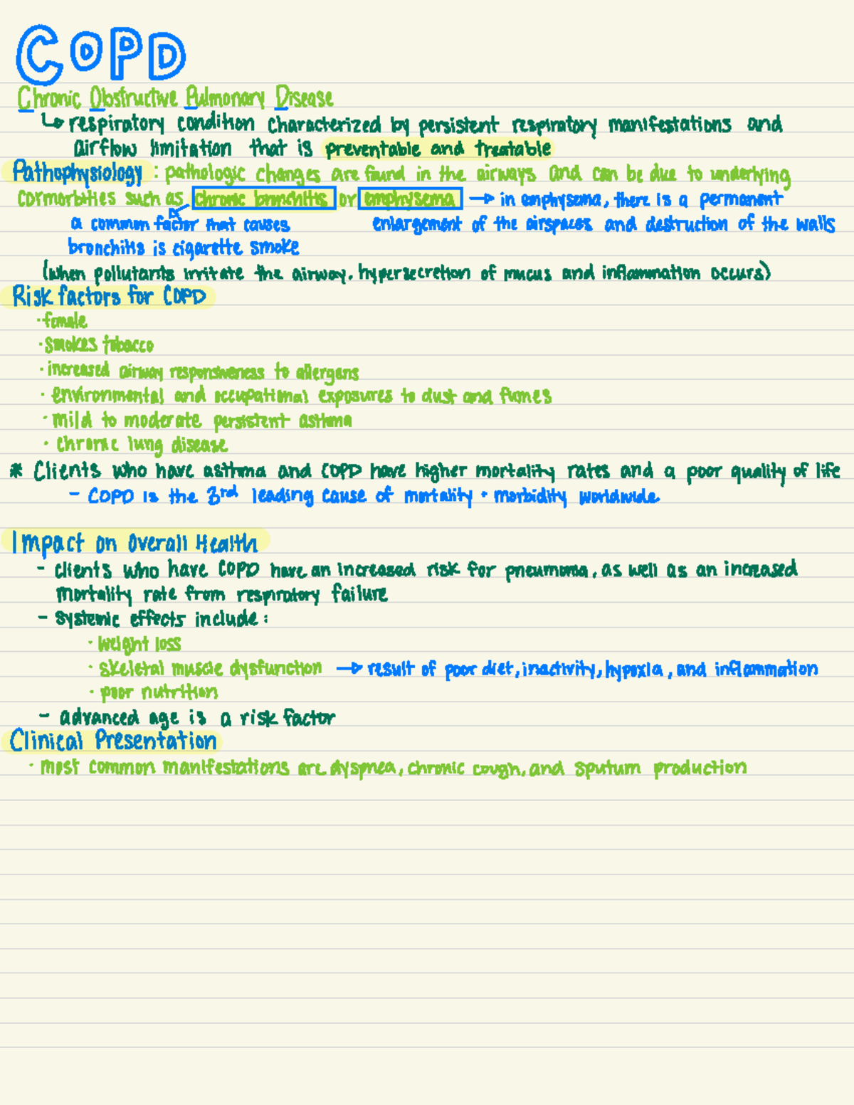 COPD - Copd notes - 809(D Chronic- Obstructive Pulmonary Disease ...