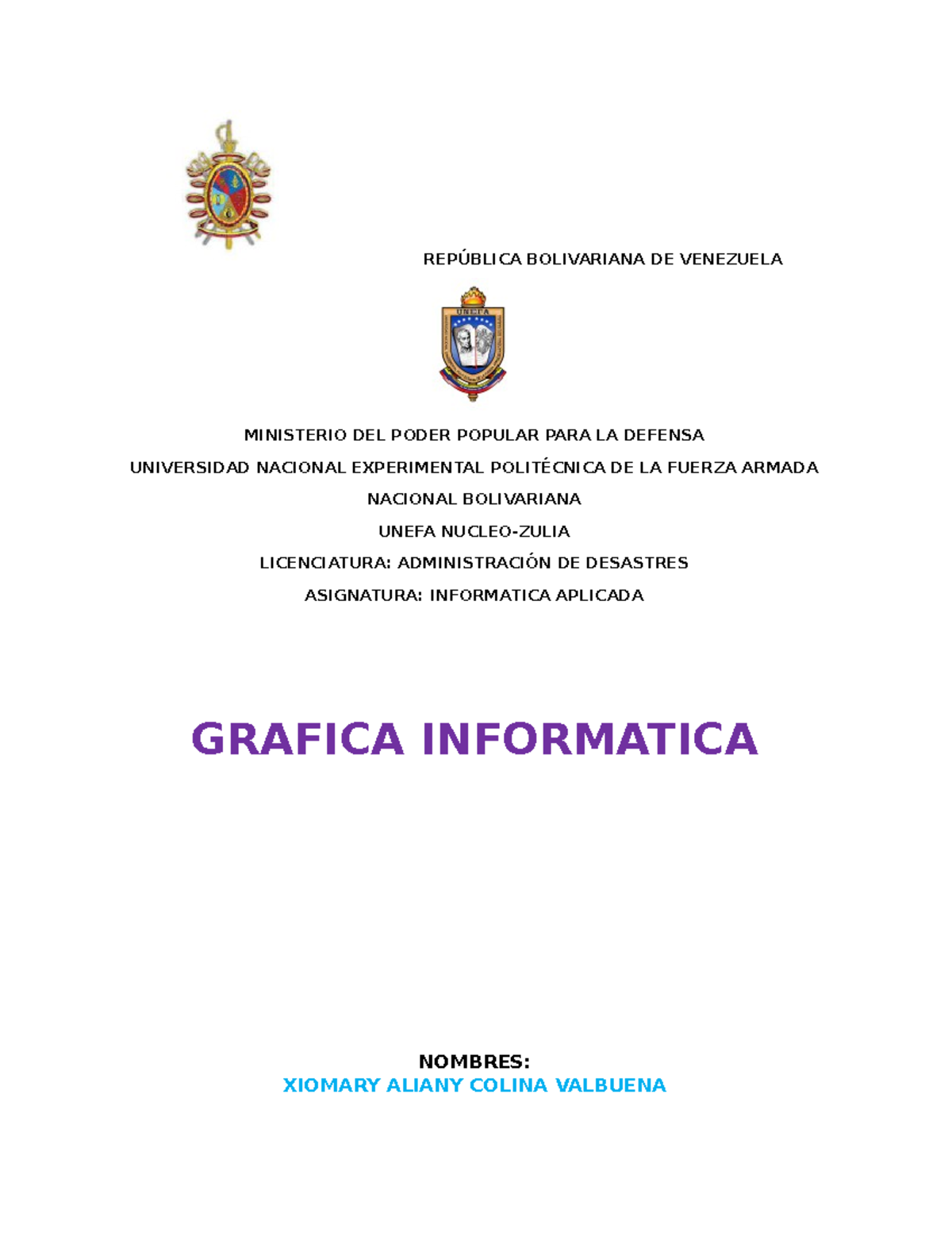 Graficacion - aheh - REPÚBLICA BOLIVARIANA DE VENEZUELA MINISTERIO DEL ...