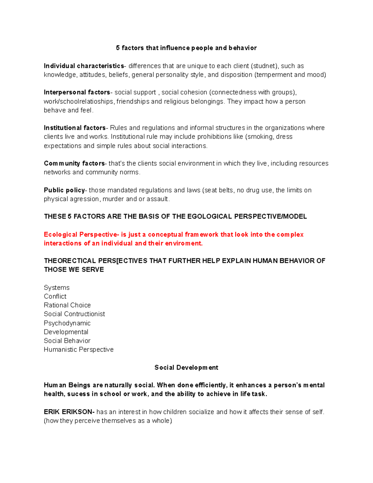 hUMAN bEHAVIOR SOCIAL ENVIROMENT - 5 factors that influence people and ...