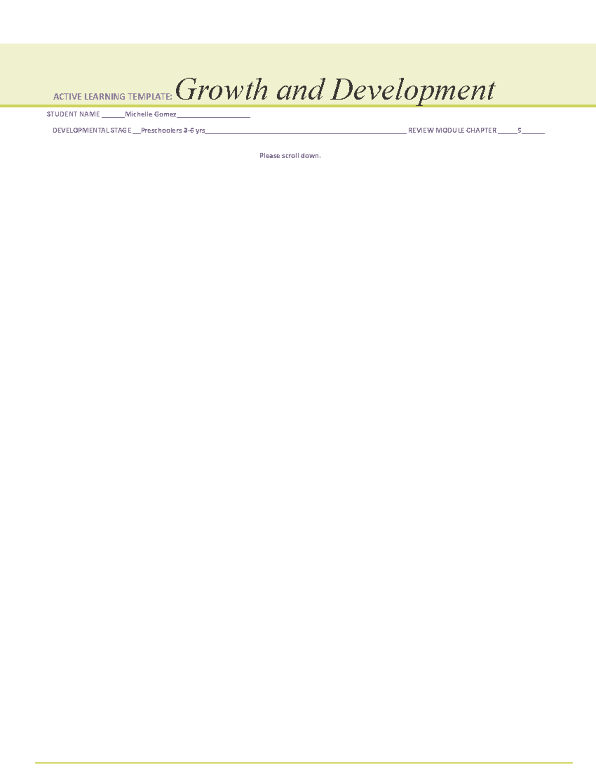 Preschoolers 3-6 years growth and development - ACTIVE LEARNING ...