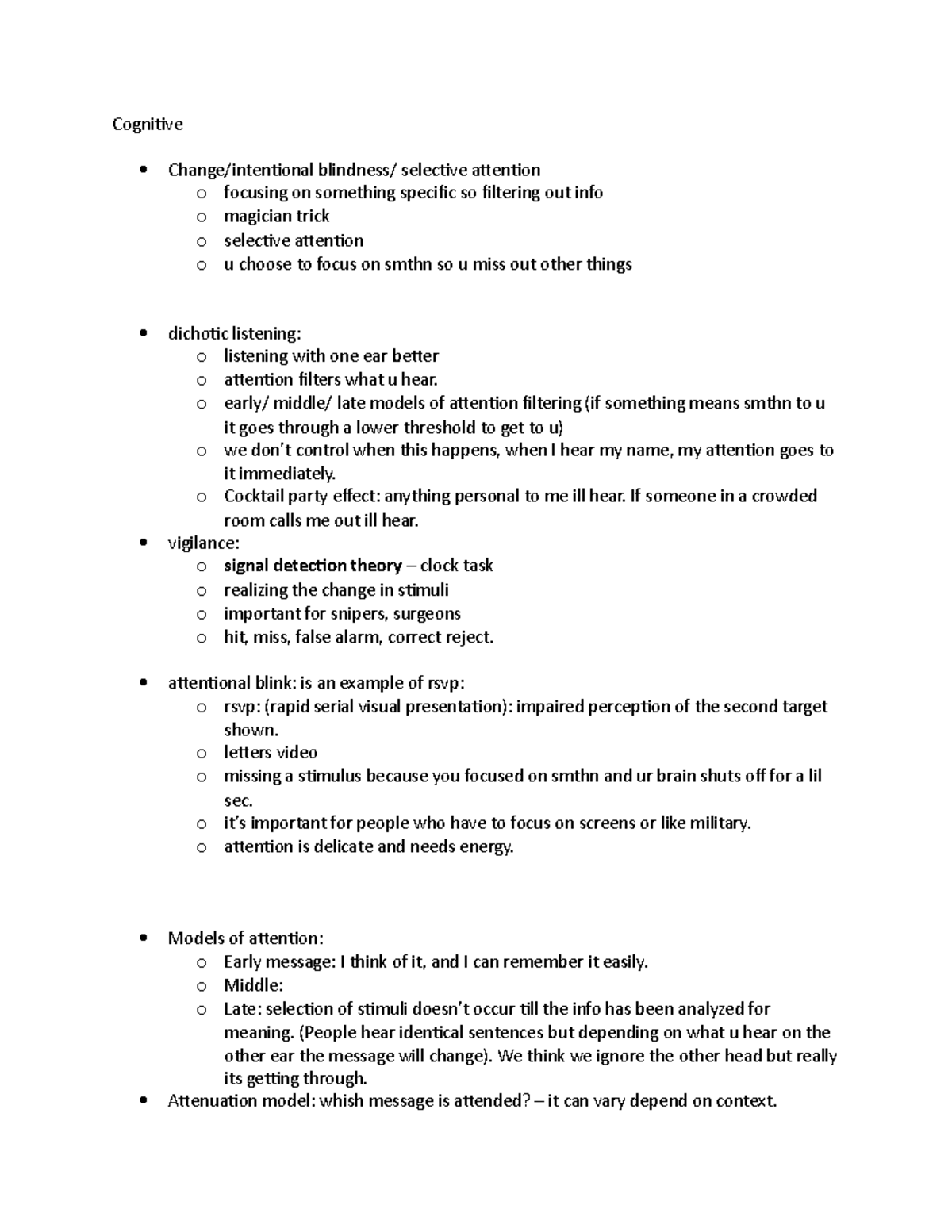 Cognitive - Cognitive Change/intentional blindness/ selective attention ...