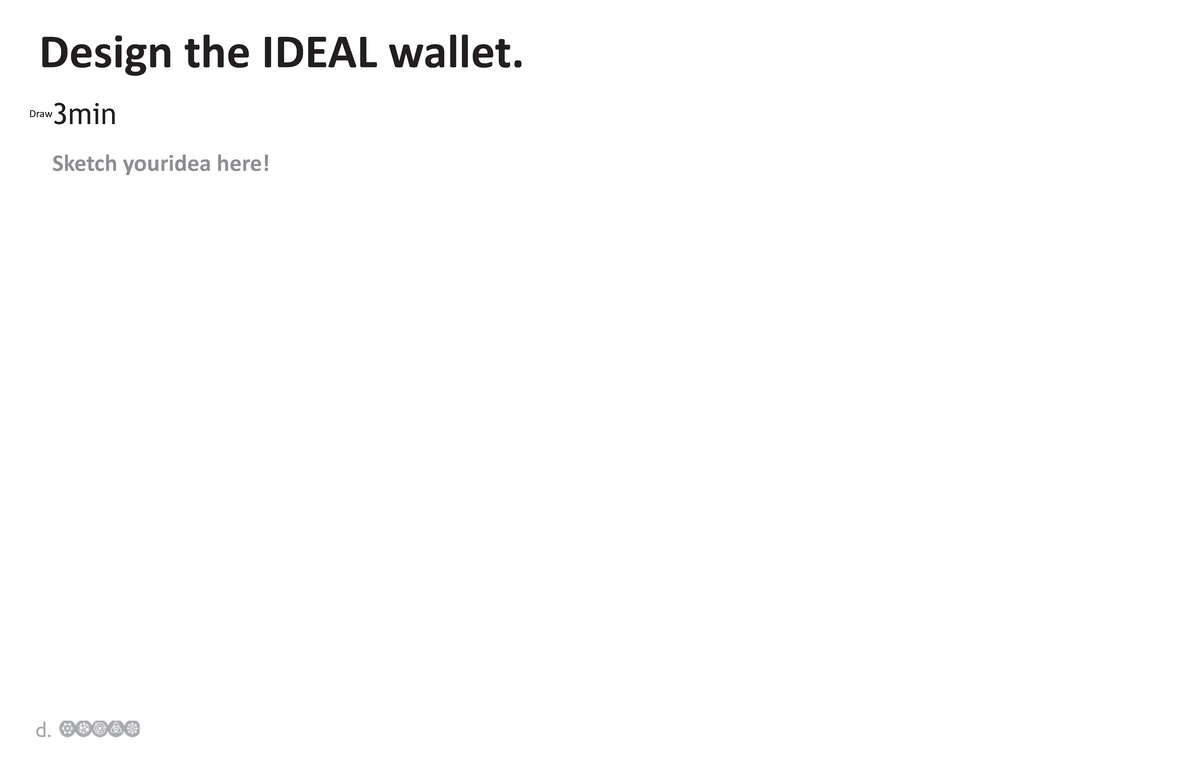 Wallet project - Stuff - Design the IDEAL wallet. Draw 3min Sketch ...