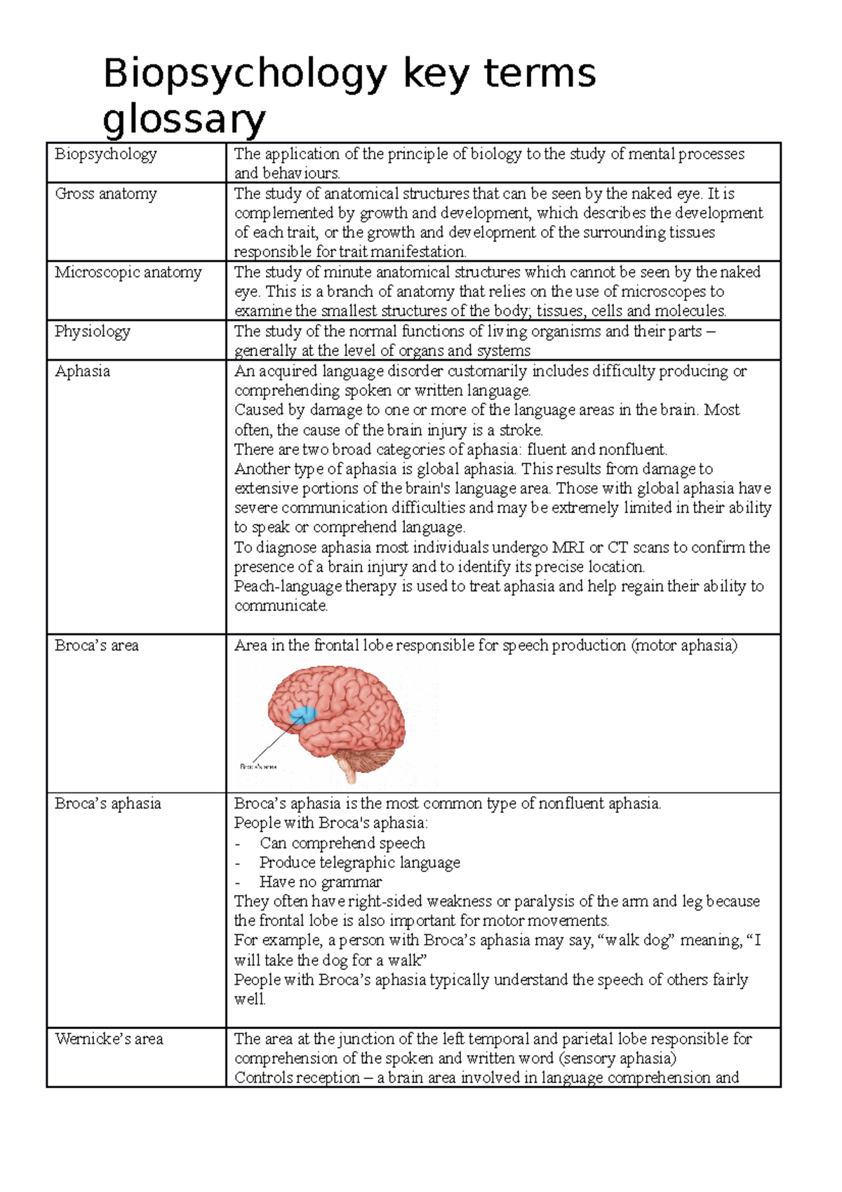 Biopsychology key terms glossary - glossary Biopsychology The ...
